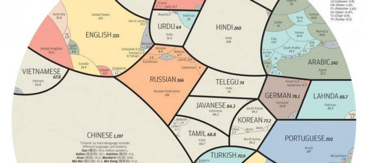 Amazing infographic beautifully illustrates the most spoken languages ...